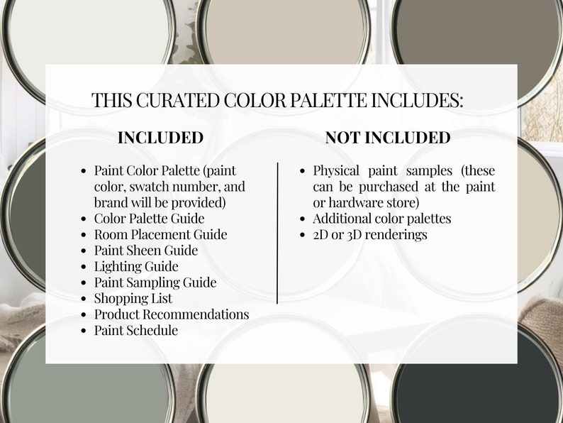 Curated Modern Cottage Whole Home Color Palette Guide, Interior Paint ...