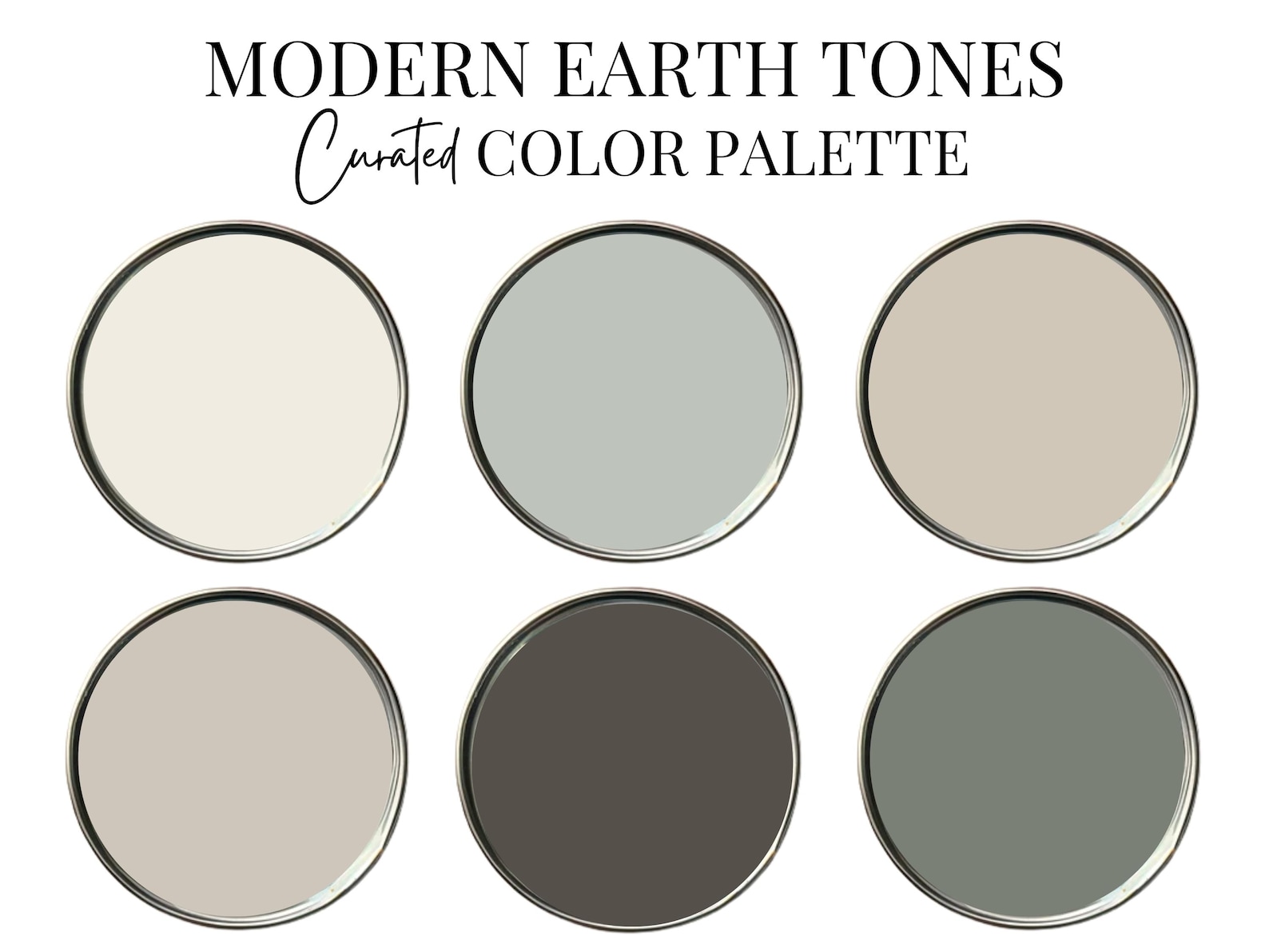 Modern Earth Tones Curated Color Palette, Paint Color Scheme, Earth ...