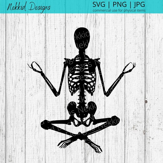 Meditating Skeleton SVG Halloween Design Skeleton Design - Etsy