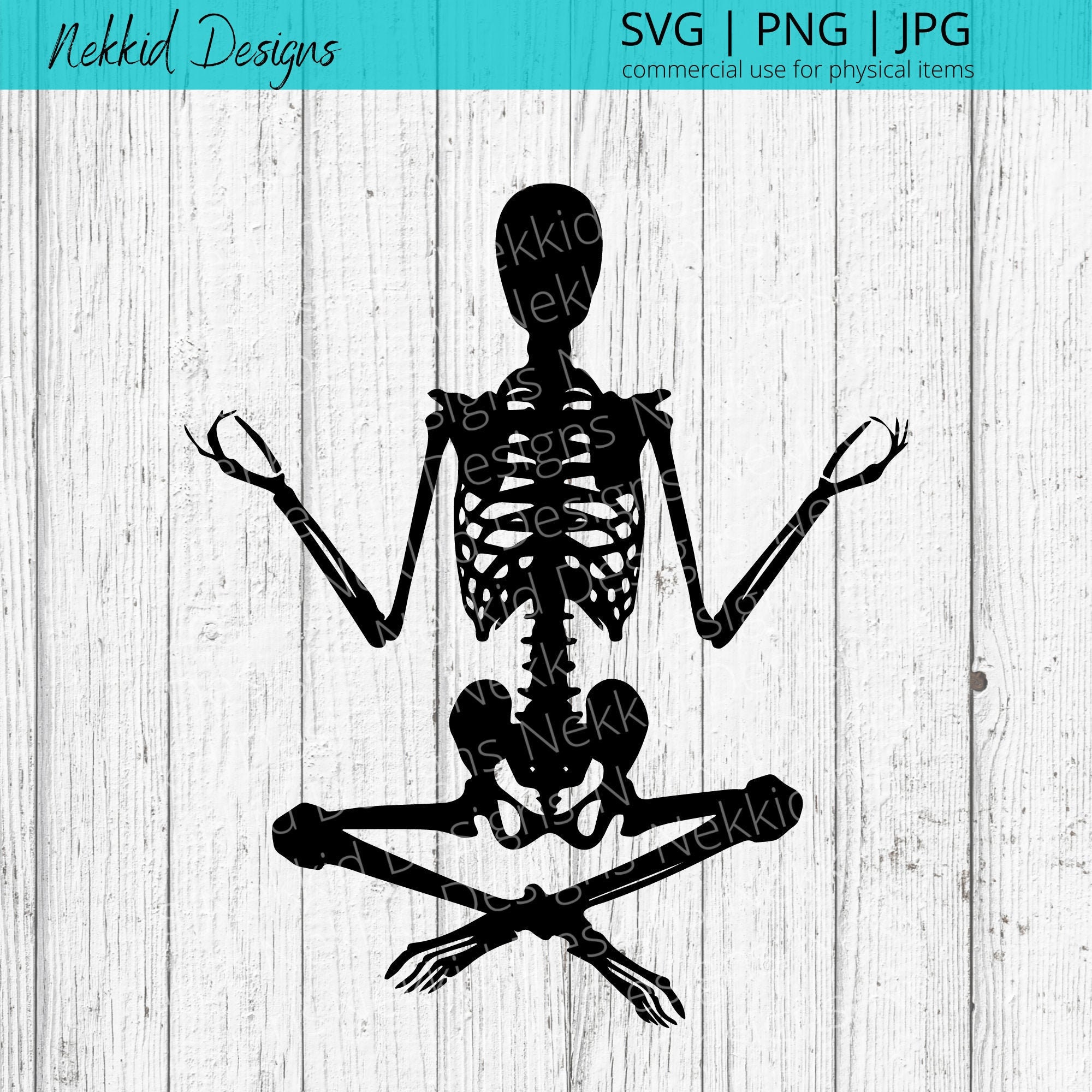 Meditating Skeleton SVG Halloween Design Skeleton Design - Etsy UK