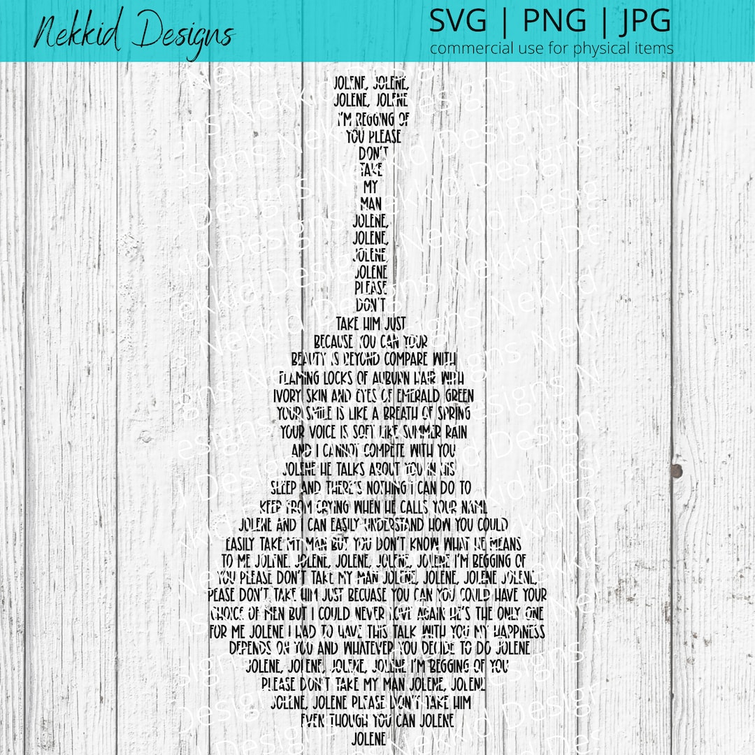 Jolene Song Lyrics SVG - Country Music SVG - Lyrics SVG - Svg Files for ...