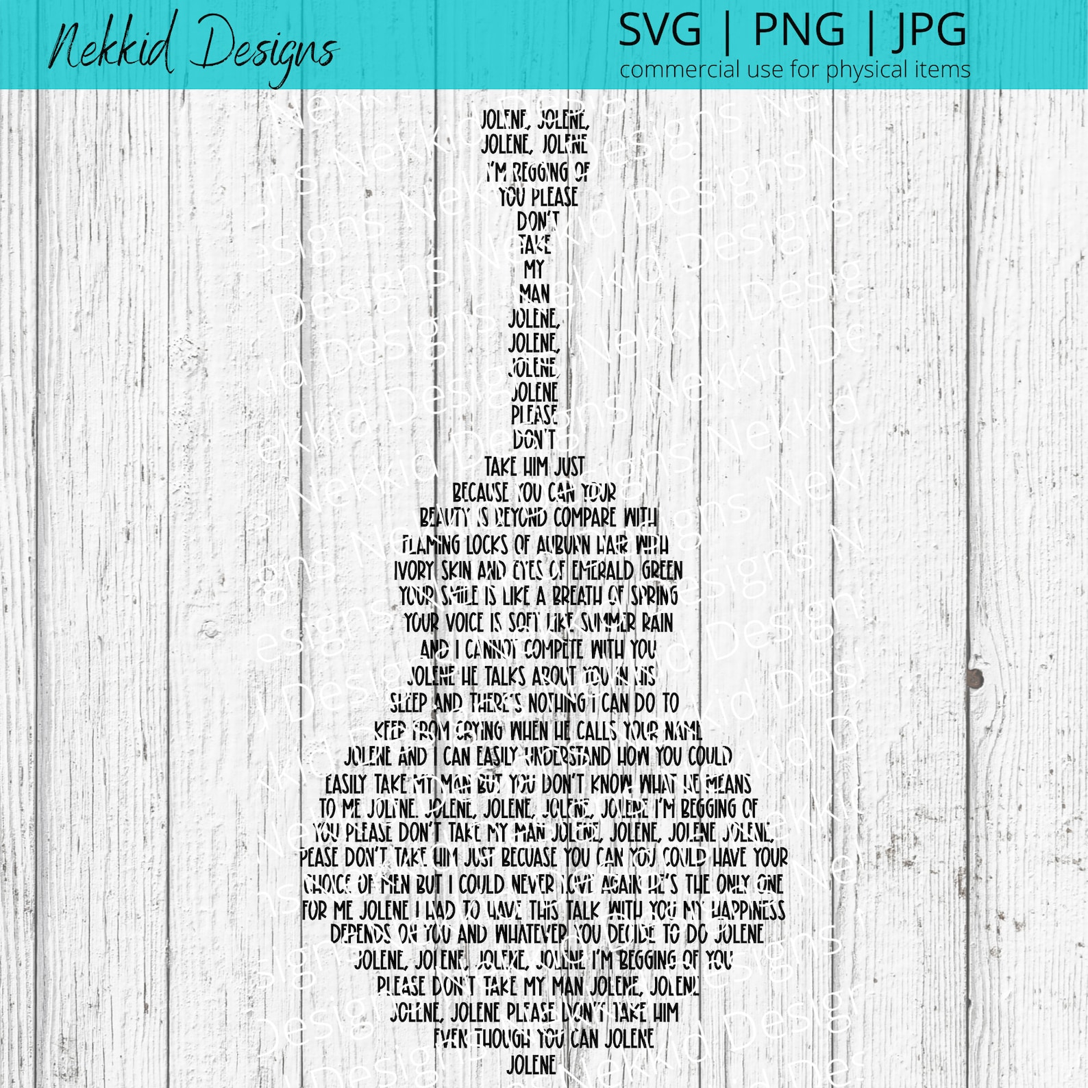 Jolene Song Lyrics SVG - Country Music SVG - Lyrics SVG - Svg Files for ...