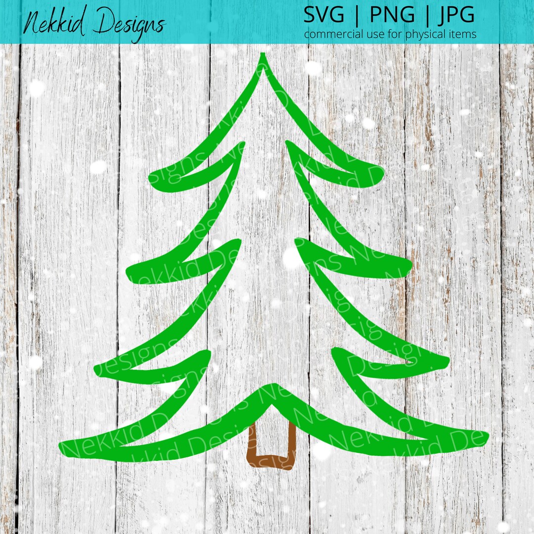 Hand Drawn Christmas Tree SVG Christmas SVG Svg Files for Cricut - Etsy
