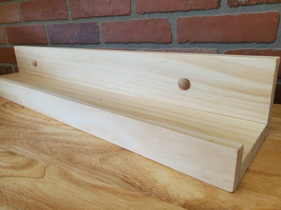 24 Inch Unfinished Wood Floating Shelf, DIY Wood Wall Shelf Paint It ...