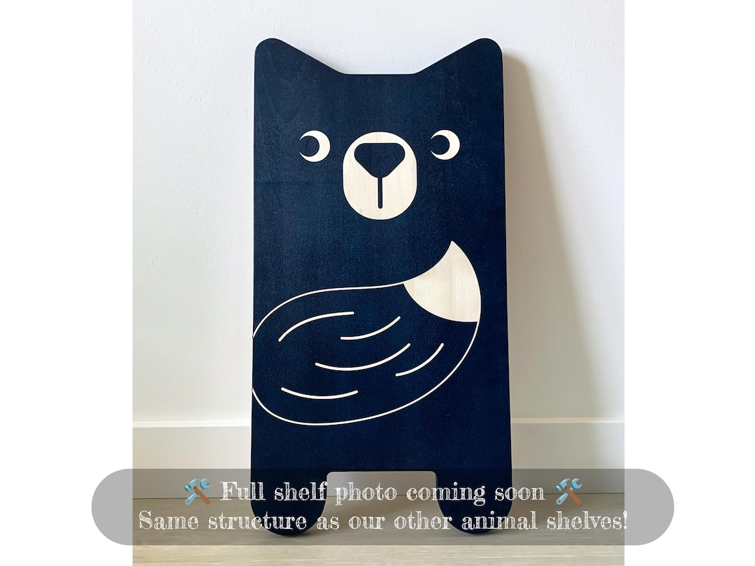 Woodland Fox Bookcase | Solid Wood Animal Shelf | Montessori-inspired ...