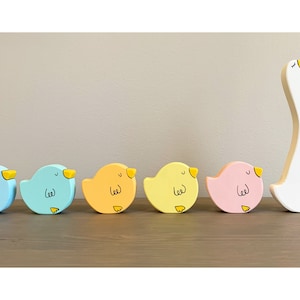 Wooden Duck Family 6 Piece Set Springtime Decor Easter Decor Hand ...