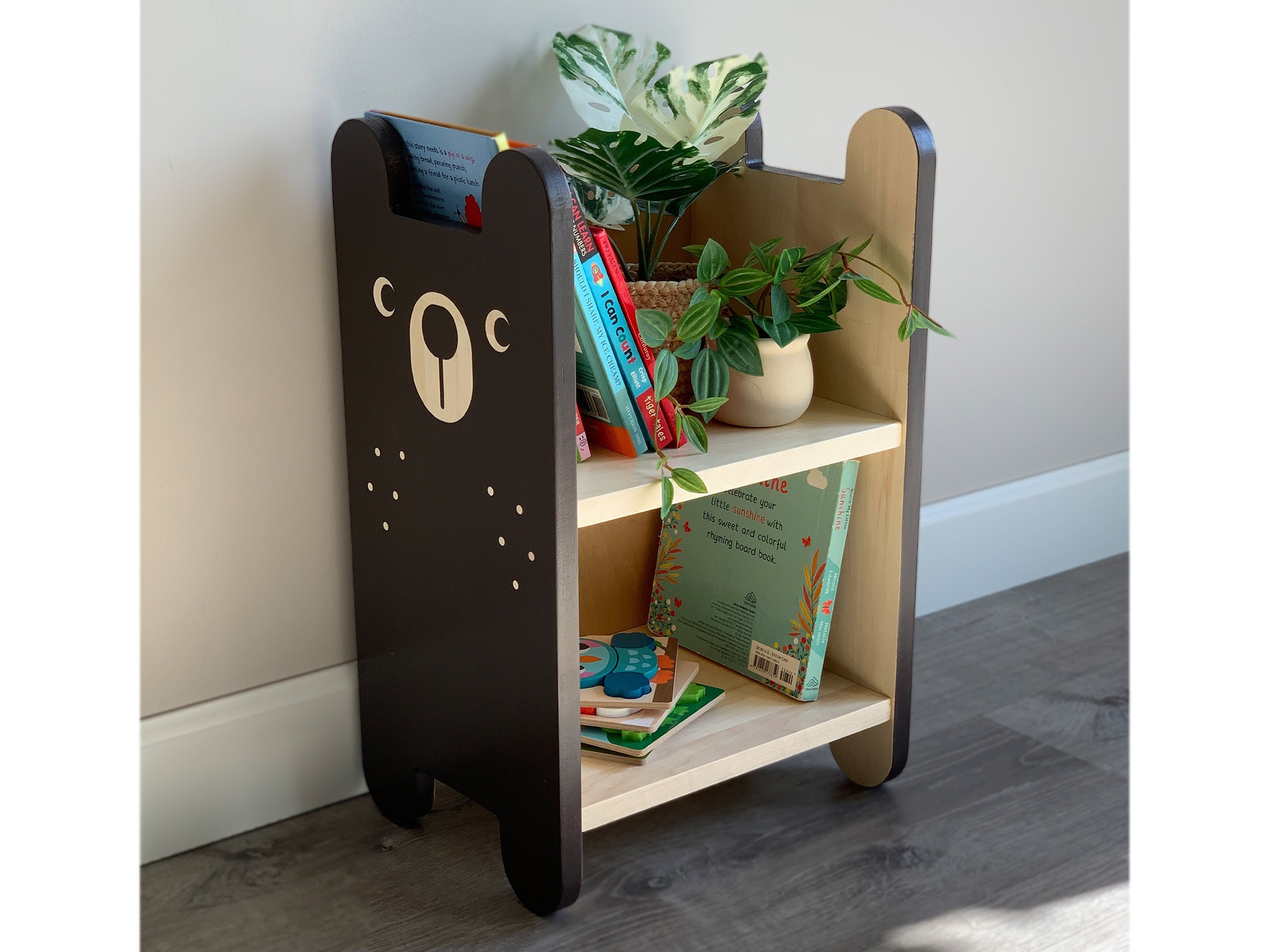 Woodland Bear Bookcase - Nursery Furniture – Solid Wood Animal ...