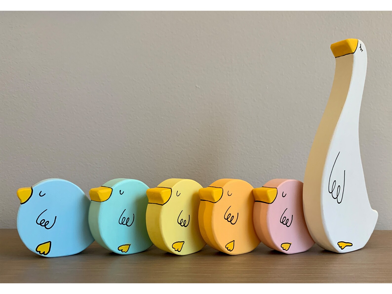 Wooden Duck Family 6 Piece Set Springtime Decor Easter Decor Hand ...