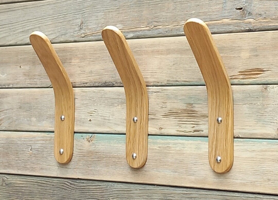 Oak Hardwood Coat Hook Pack of 3 - Etsy