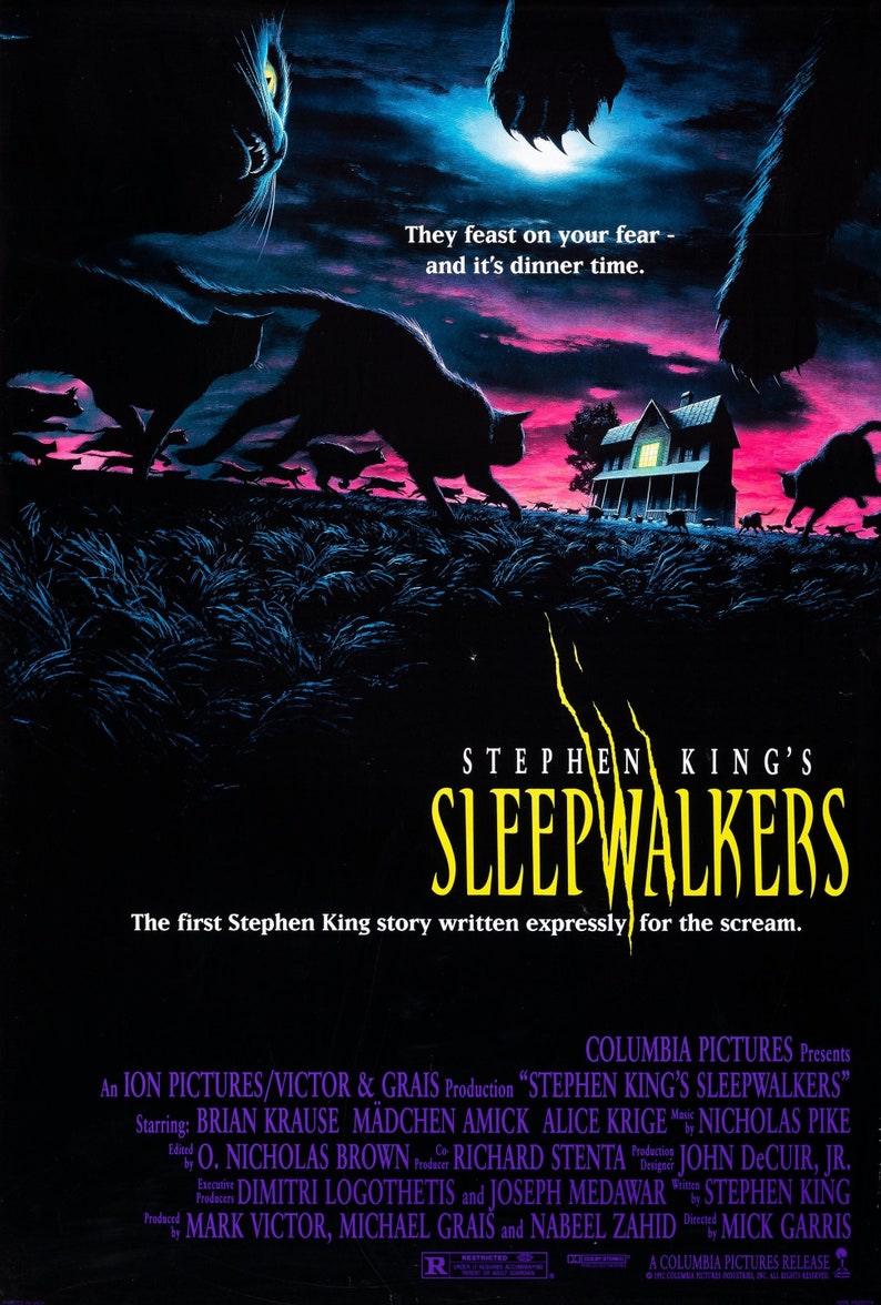 Sleepwalkers 1992 Retro Movie Poster Restored High - Etsy