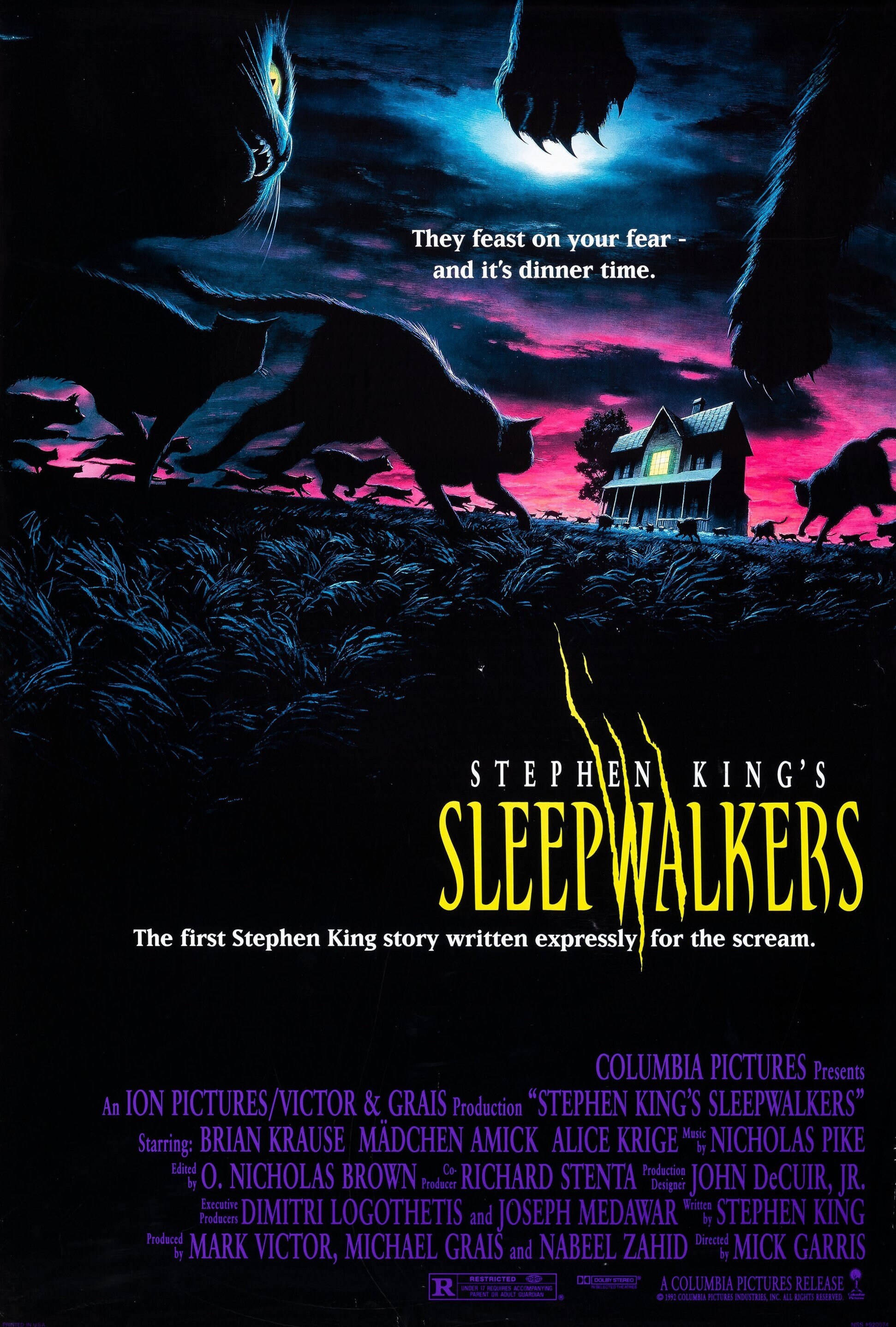 Sleepwalkers 1992 Retro Movie Poster, Restored, High Quality, Print ...