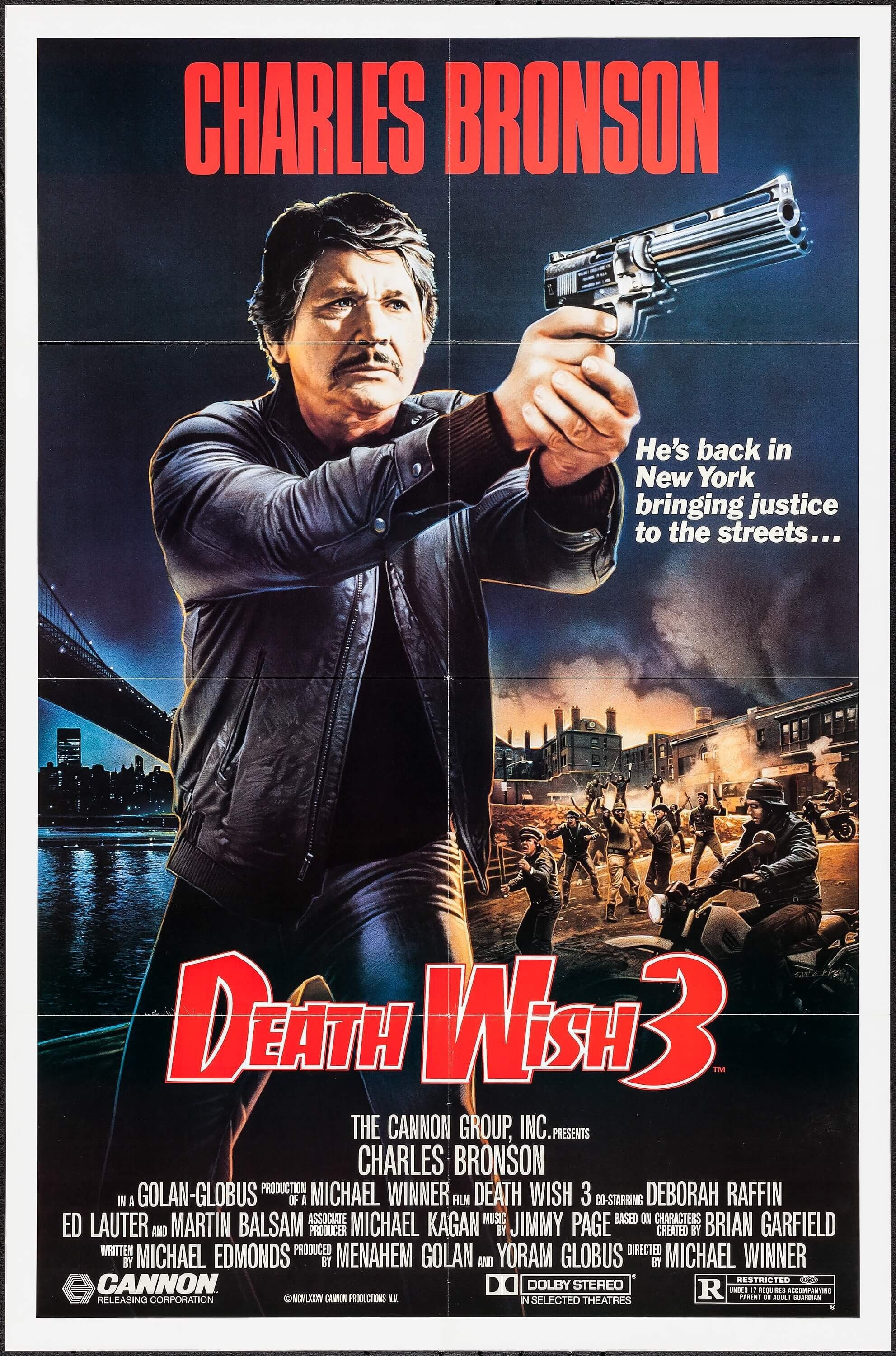 Death Wish 3 cannon, 1985 Retro Movie Poster, Restored, High Quality ...