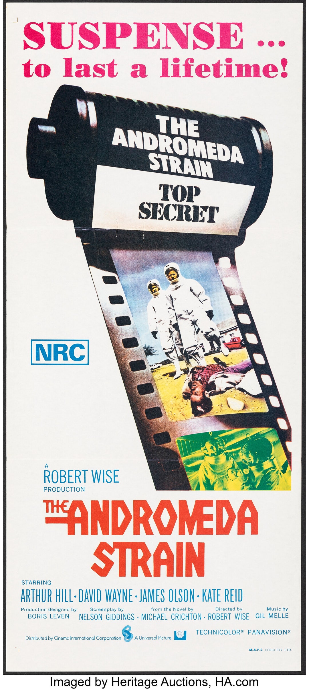 The Andromeda Strain CIC, 1971 Retro Movie Poster, Restored, High Quality, Print Quality Vintage ...