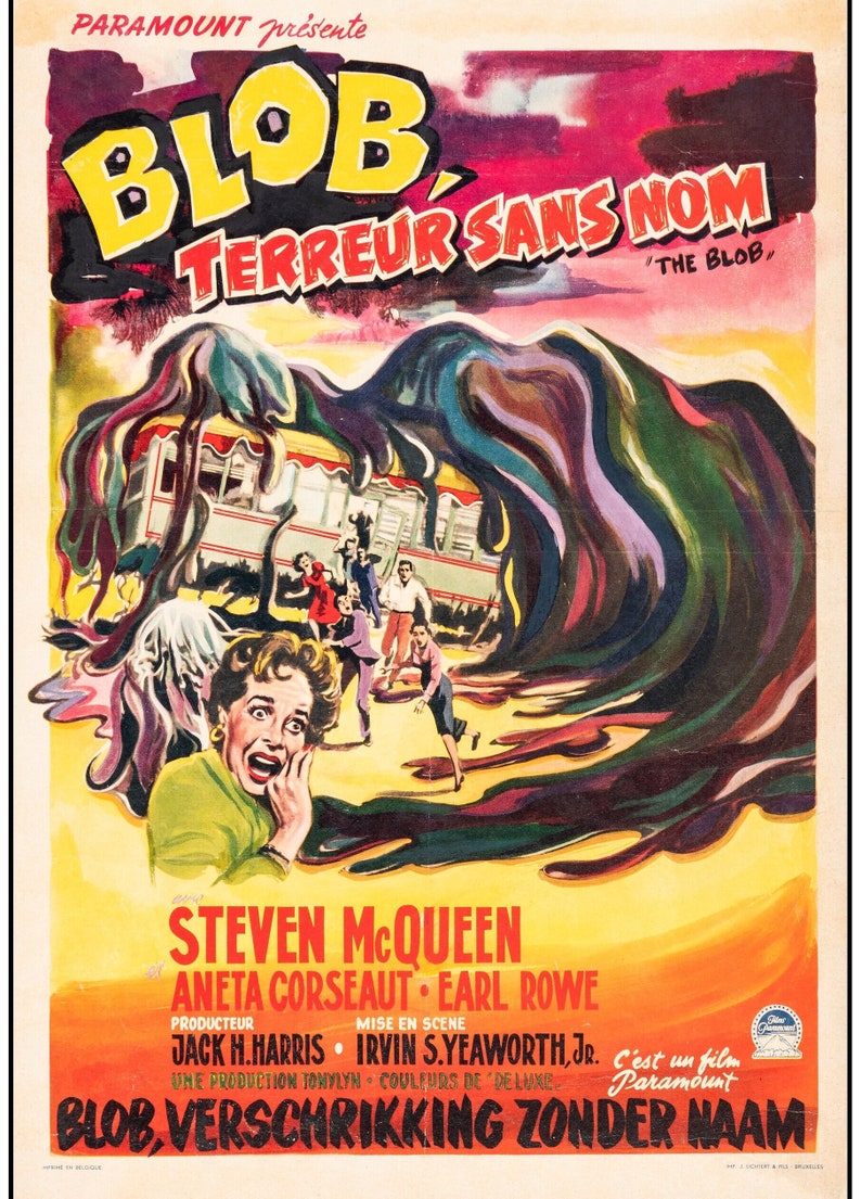 The Blob (paramount, 1958) - Retro Movie Poster, Restored, High Quality, Print Quality Vintage ...