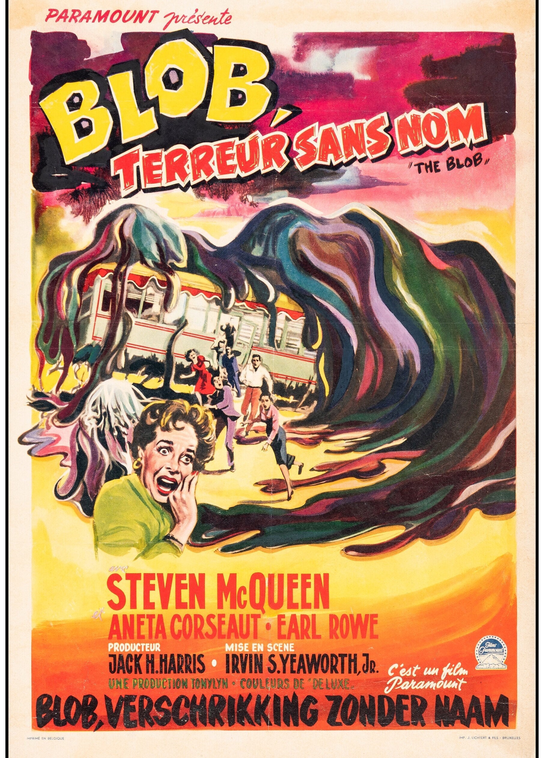 The Blob paramount, 1958 Retro Movie Poster, Restored, High Quality, Print Quality Vintage - Etsy