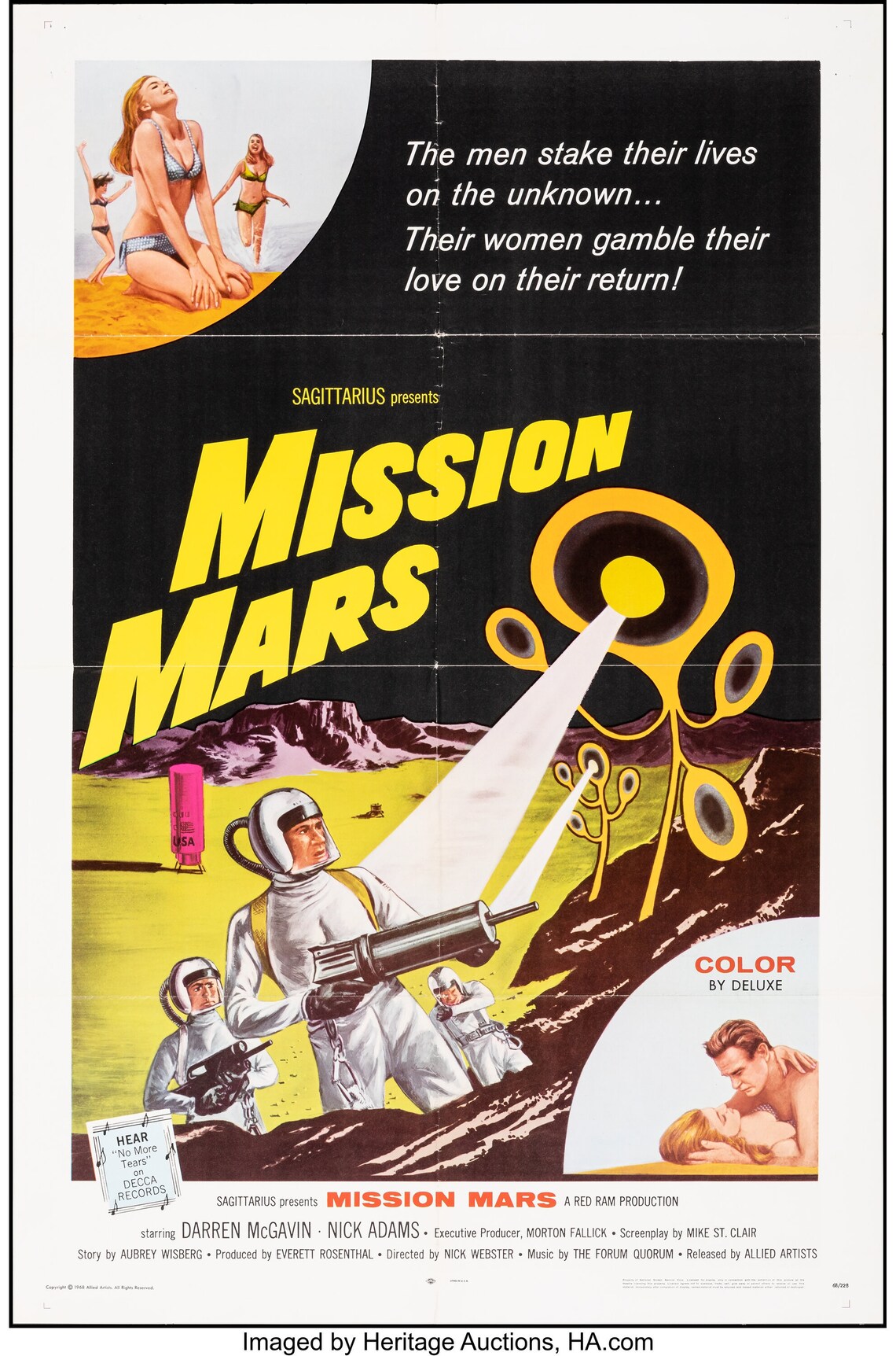 Mission Mars 1968 Retro Movie Poster, Restored, High Quality, Print Quality Vintage - Etsy