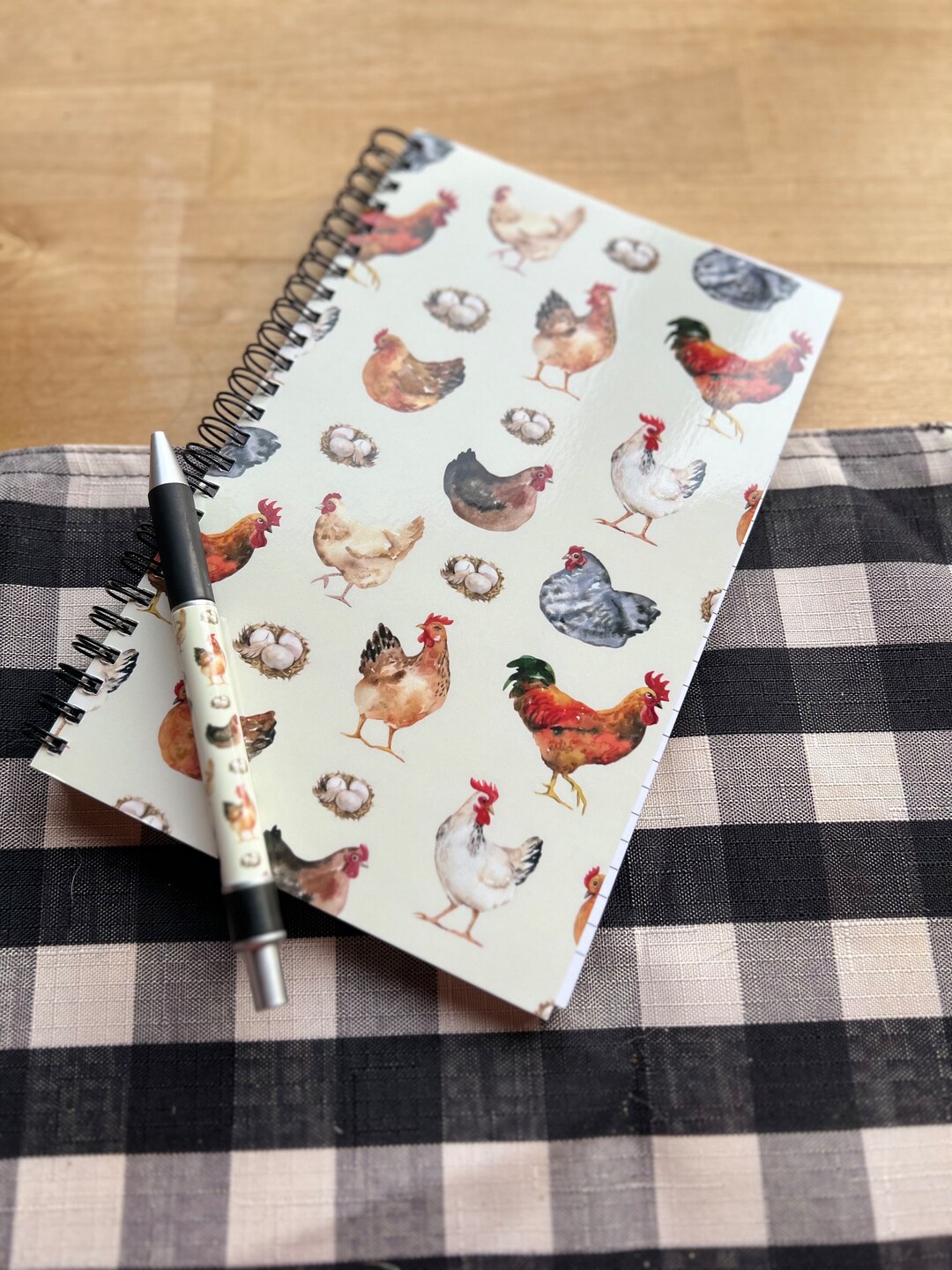 Chicken Notebook and Pen/ Chicken Print Notebook/ Chicken Pen/ Notebook ...