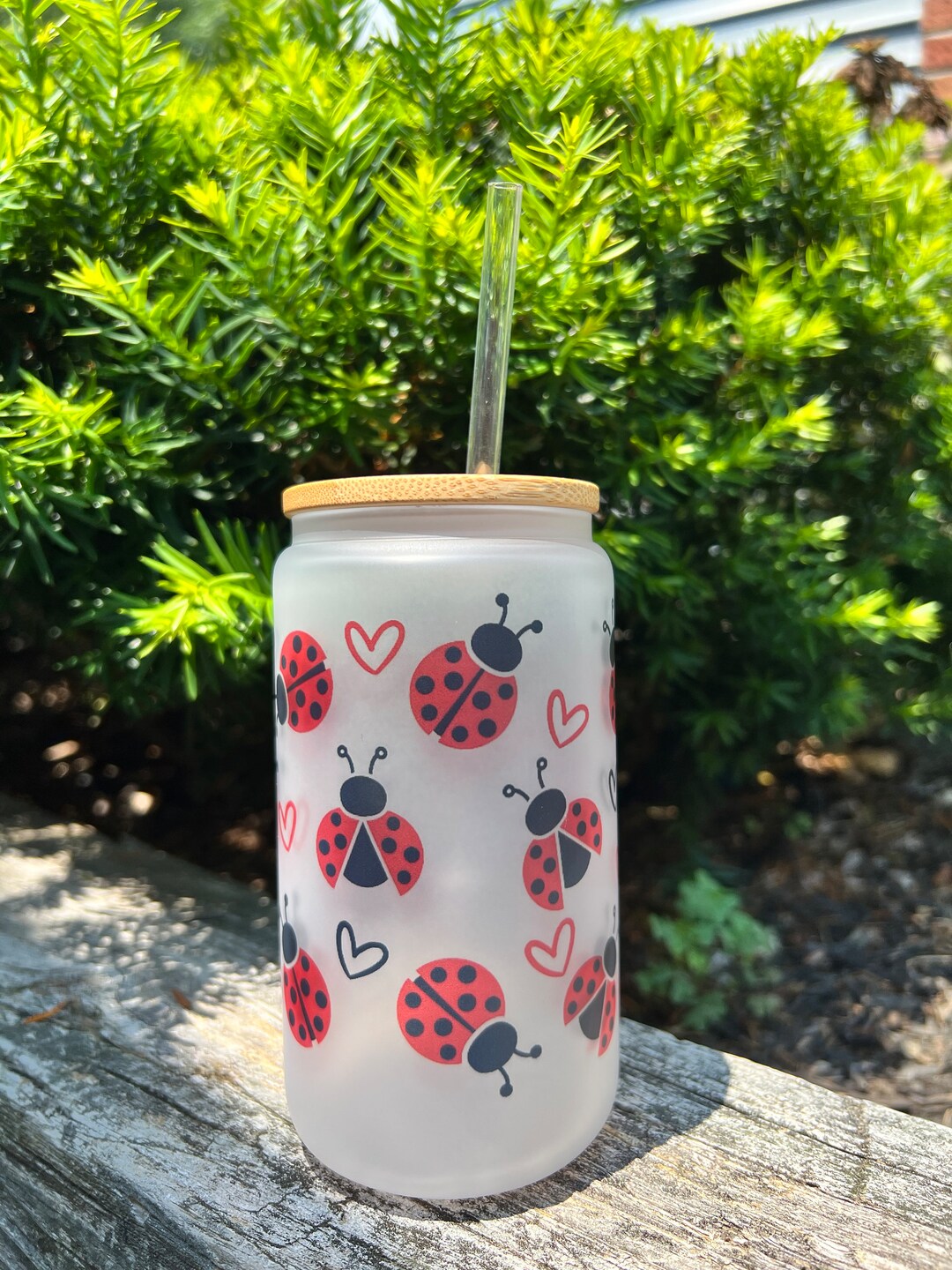 Ladybug Tumbler, Ladybug 16oz Tumbler, Ladybug Ice Coffee Tumbler, 16oz ...