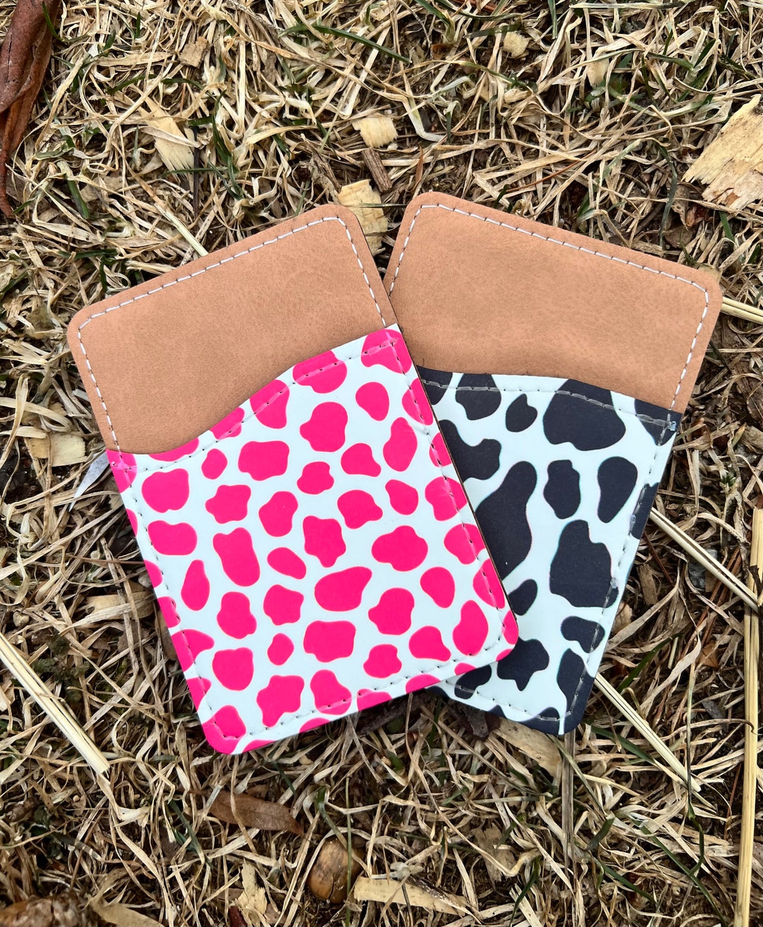 Cow Print Phone Wallet/ Pink Cow Print Accessories/ Cow Print - Etsy