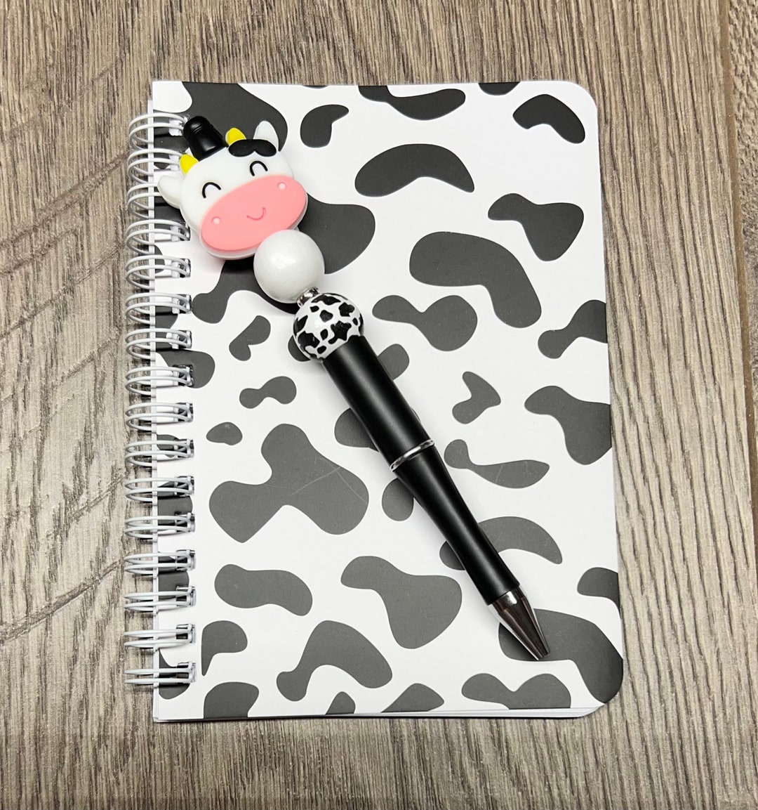 Cow Notebook and Pen/ Cow Print Notebook/ Cow Pen/ Notebook/ Pen/ Back ...