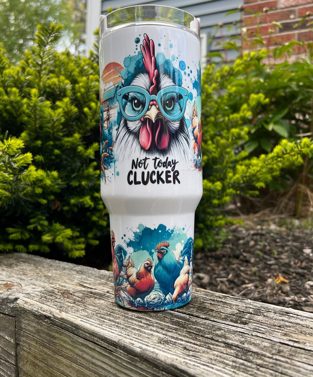 Not Today Clucker, Chicken 40oz Tumbler, Lid and Straw, Chicken Tumbler ...