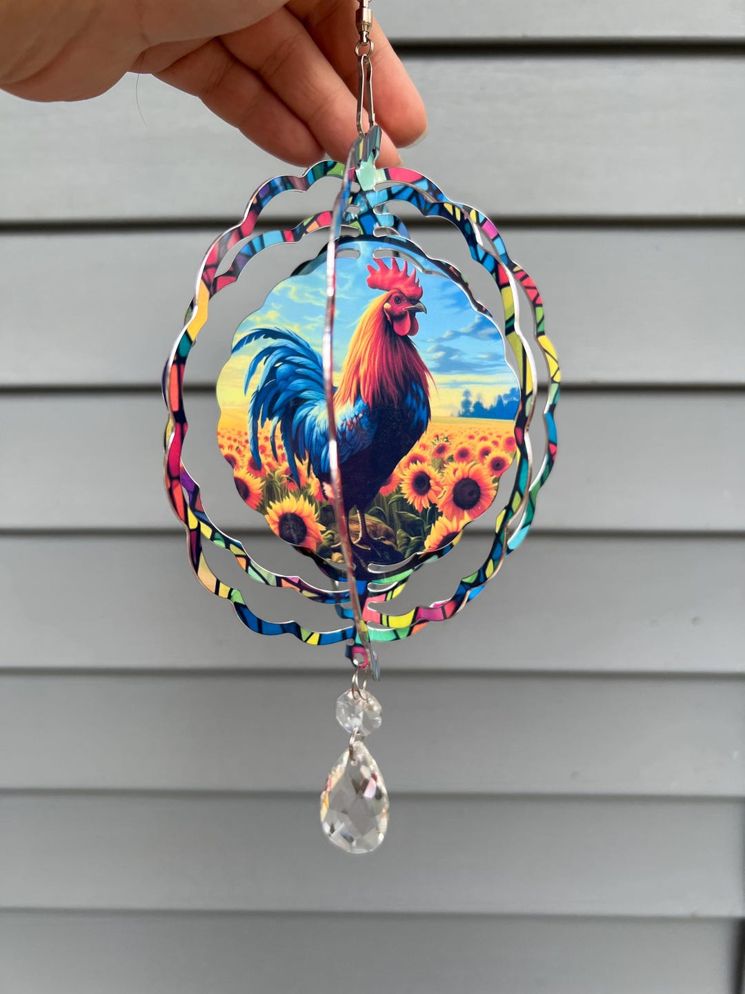Chicken Wind Spinner, Rooster Wind Spinner, Chicken Lover Gifts, Wind ...