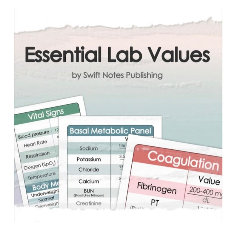 Essential Lab Values Digital Reference With Complete Blood Count ...