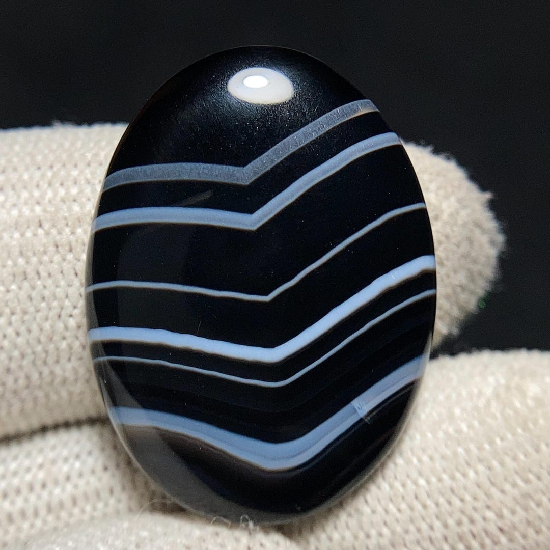 Gorgeous Quality Black Bended Agate Cabochon, Natural Black Agate ...