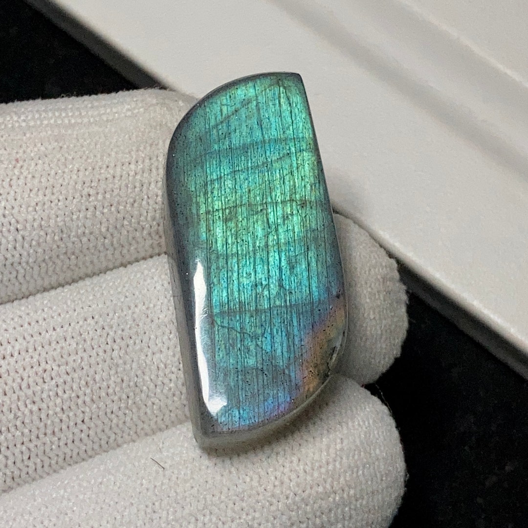 Stunning Multi Flashing Labradorite Cabochon Fancy Shape, 37.70 Carat ...