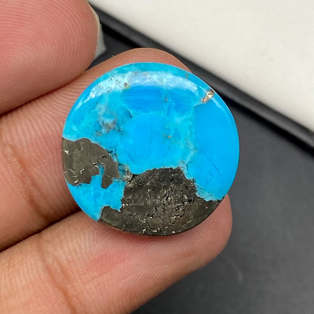 Natural Pyrite Turquoise Round Cabochon 20.00carat,22x22x5mm Loose ...