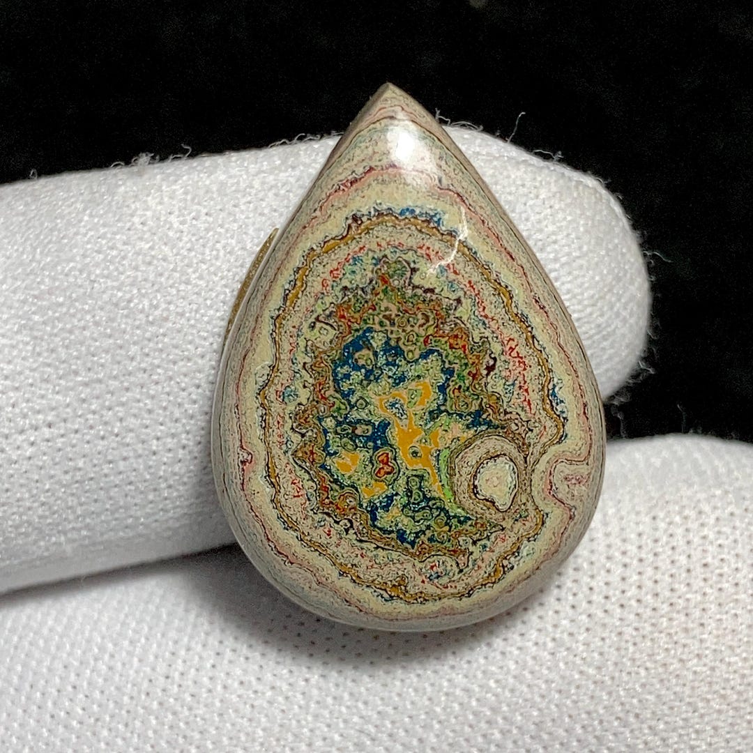 Selected Fordite Pear Cabochon, Natural Fordite Gemstone, Amazing Green ...