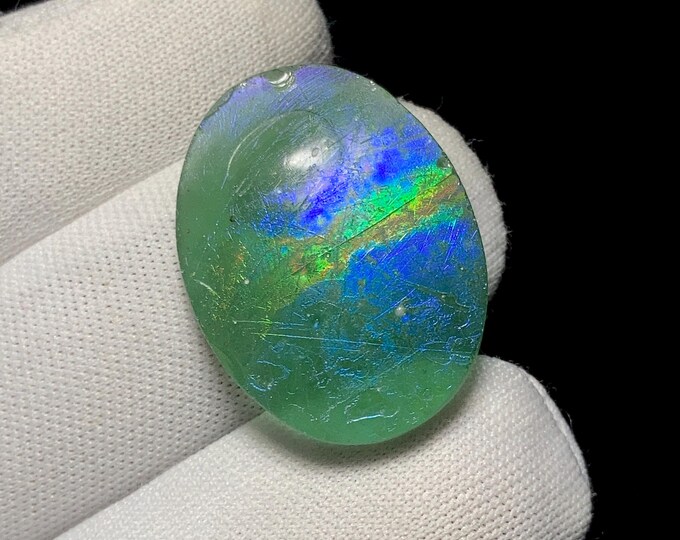 Elegance Ancient Roman Glass, Beautiful Multi Flashing Glass, 26x20x5mm ...