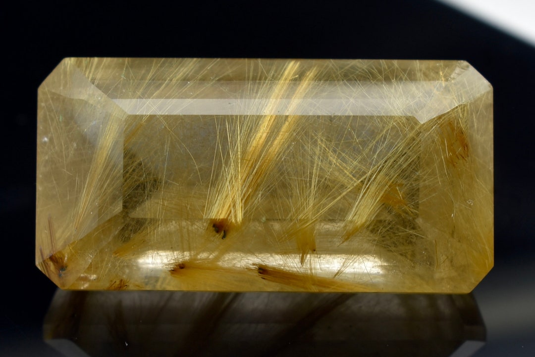 Natural Golden Rutile Cushion Cut Cabochon, Large Size Golden Rutile ...