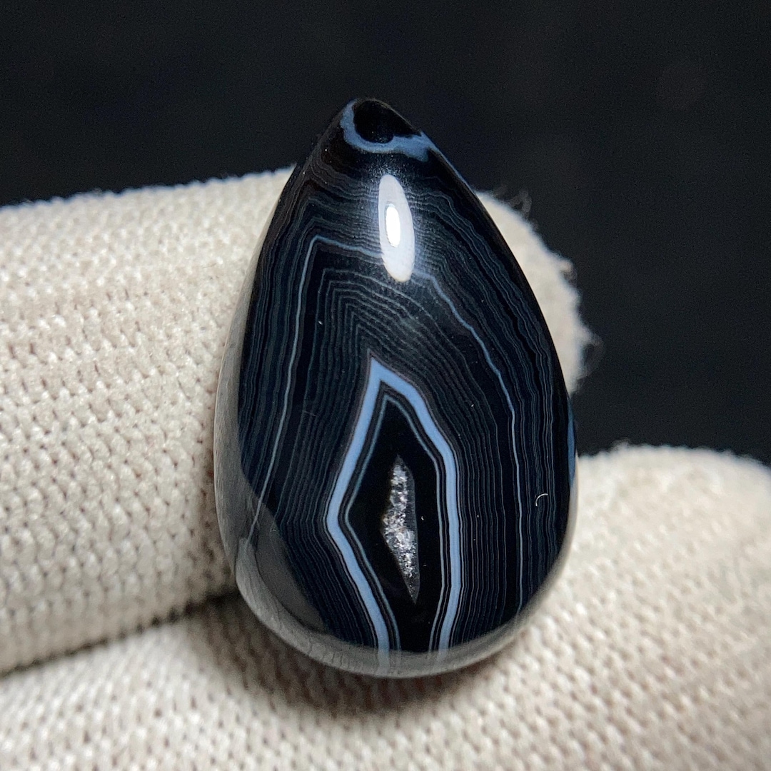 Gorgeous Quality Black Bended Agate Cabochon, Natural Black Agate ...