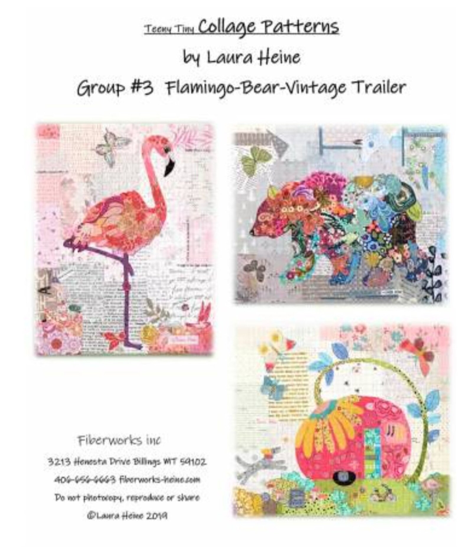 Teeny Tiny Collage Patterns Group 3, Flamingo, Bear, Vintage Trailer - Etsy UK