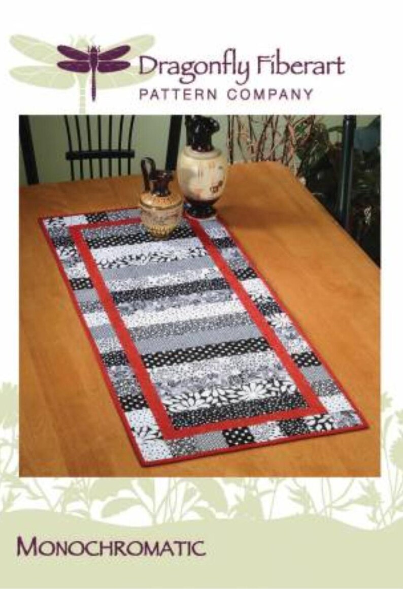 Monochromatic Quilted Table Runner Pattern - Etsy