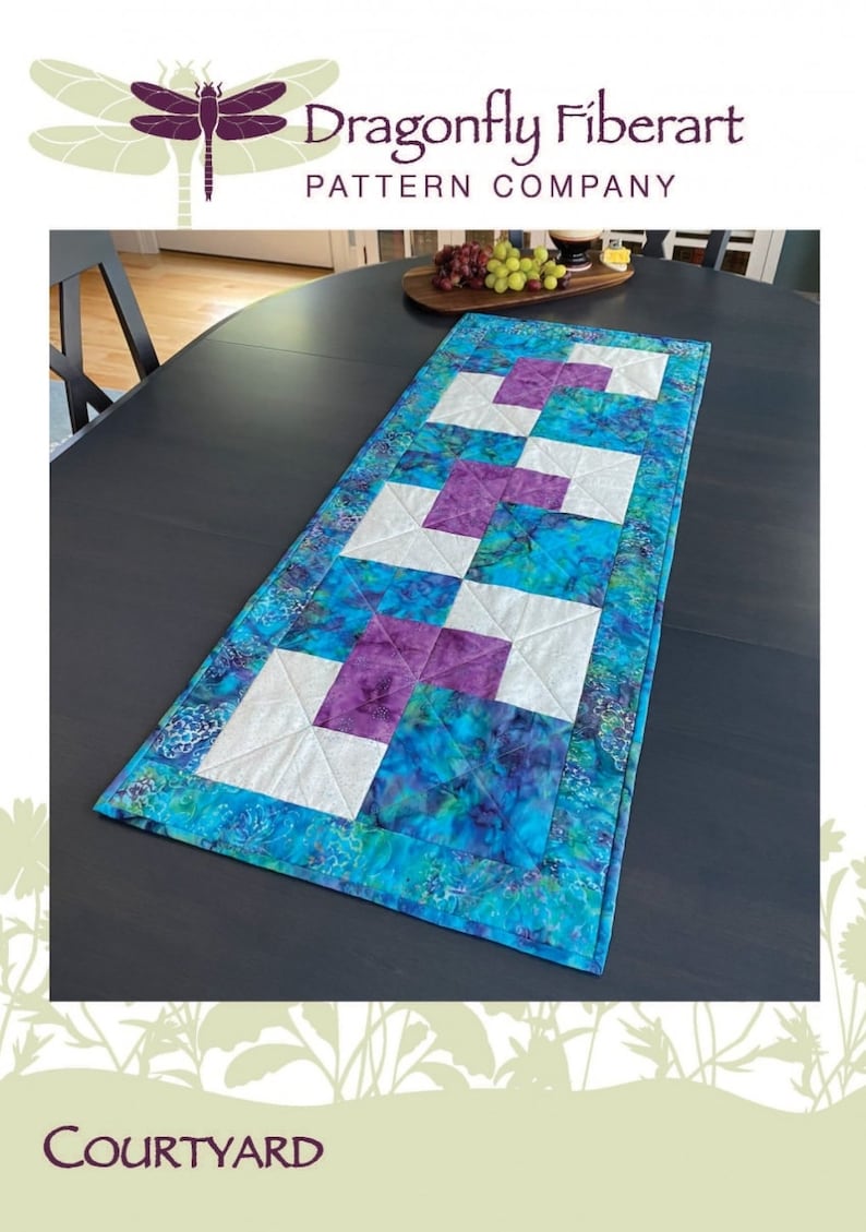 Courtyard Quilted Table Runner Pattern. - Etsy