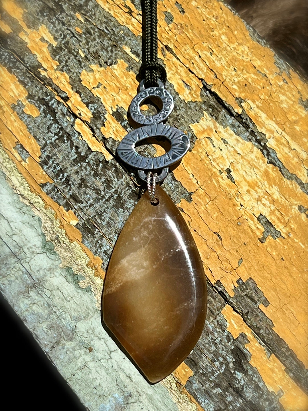 Siberian Jade Pendant: Sterling Silver Fob, Adjustable Cord - Etsy