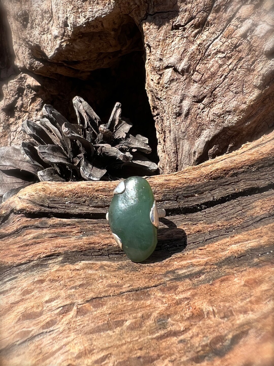 Big Sur Jade "light Blue Green" AAA Grade Natural-polish Silver Ring ...