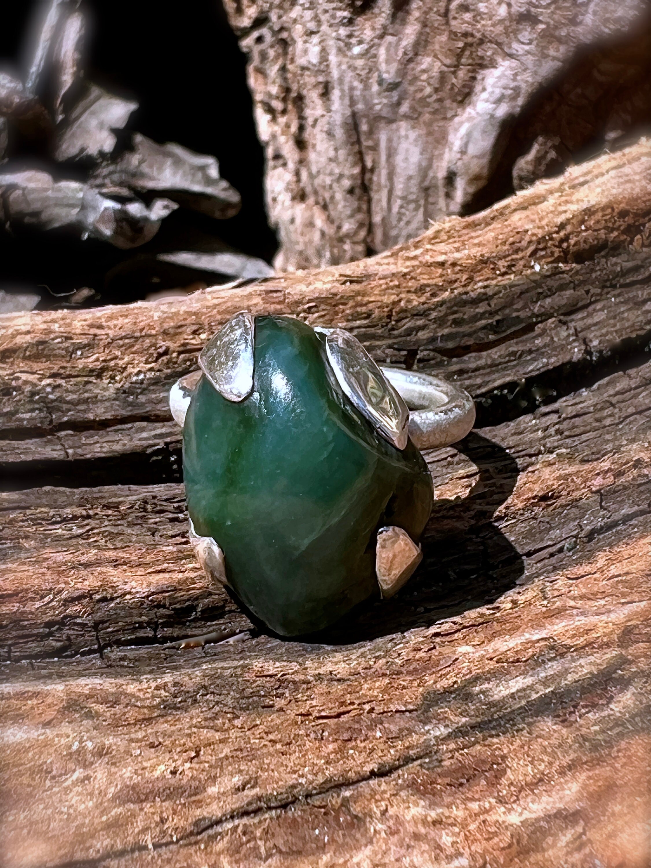 Big Sur Jade blue Green AA Grade Natural-polish Silver Ring Size US 6 ...