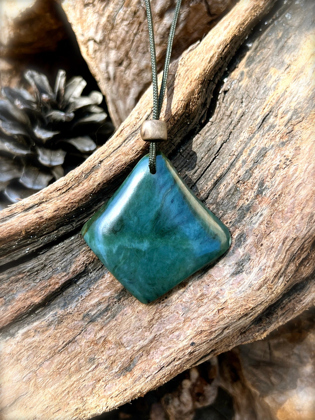 Big Sur Blue Nephrite Jade Pendant 2.5 X 2.5 - Etsy