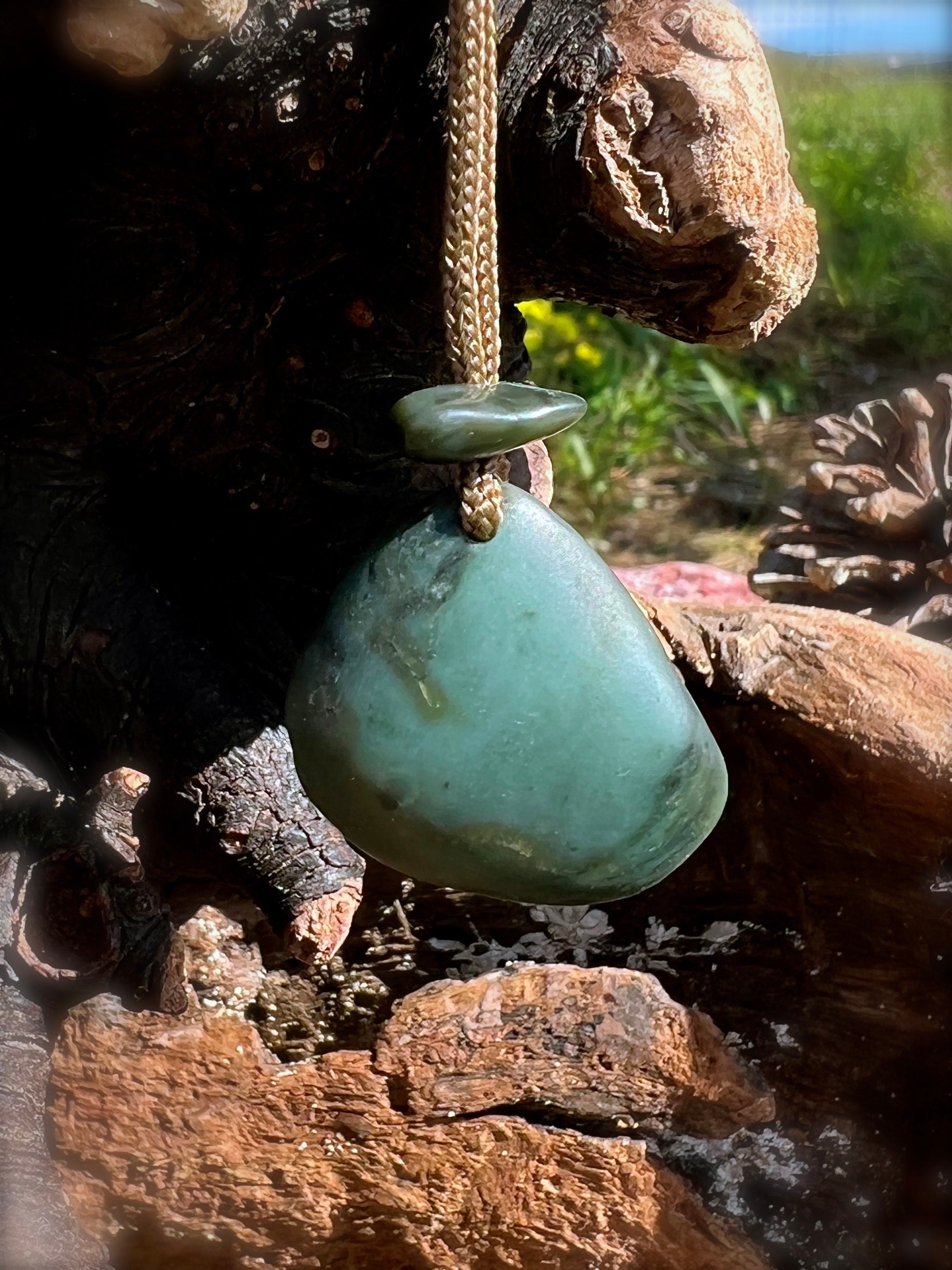 Big Sur Jade blue Green Pendant With Unique Bead 1.25 X .1.15 - Etsy