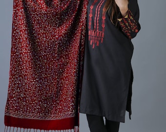 Maroon Block Print | Etsy