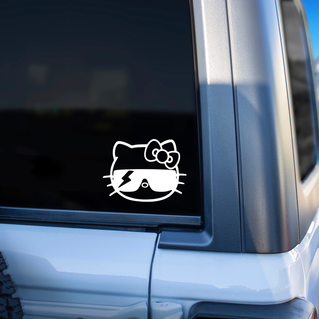Cool Kitty Vinyl Decal | Kawaii Kitty Decal | Vinyl Bumper Sticker ...