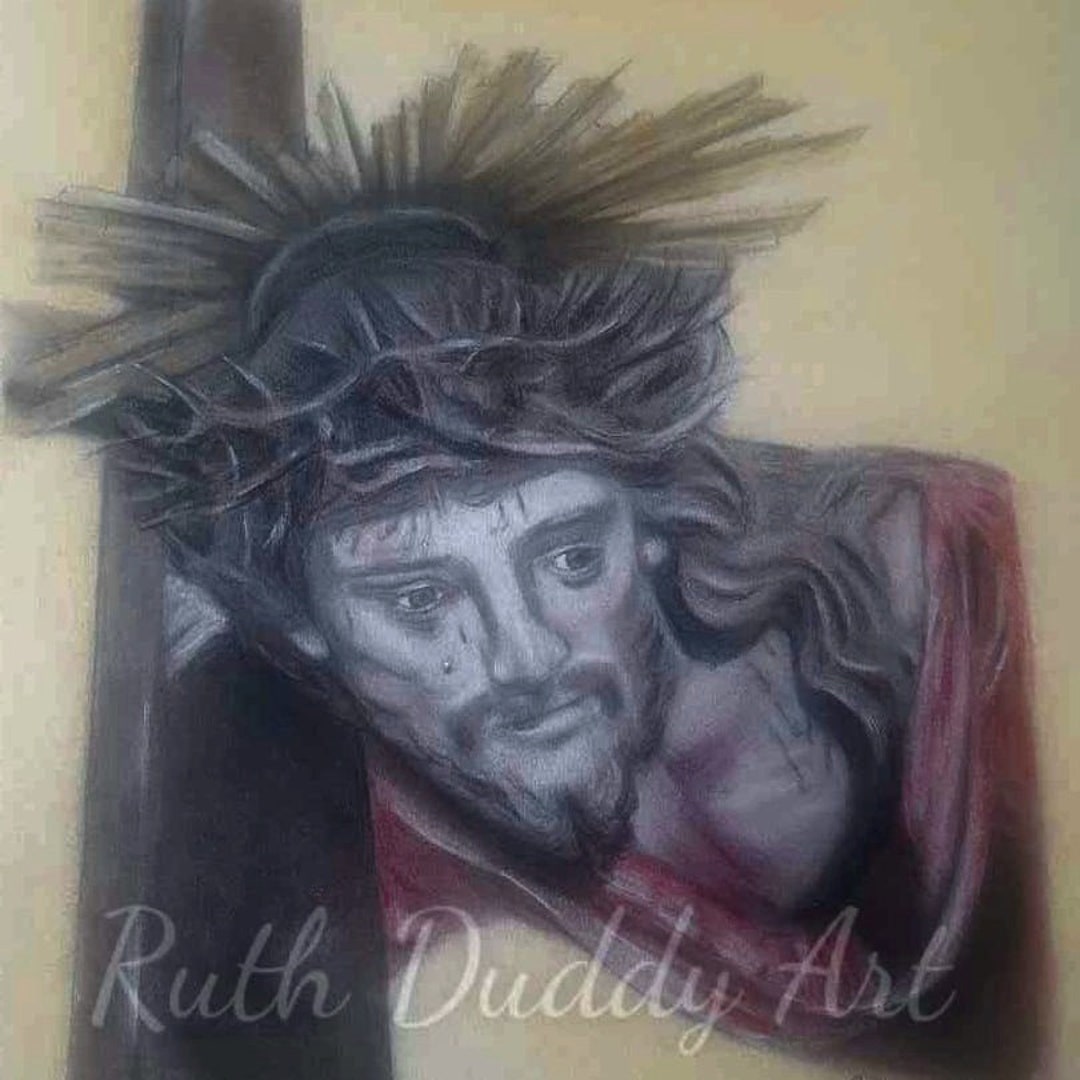 Religious Original Pastel Drawing 'redentur Ta' L-isla' Jesus Holding ...