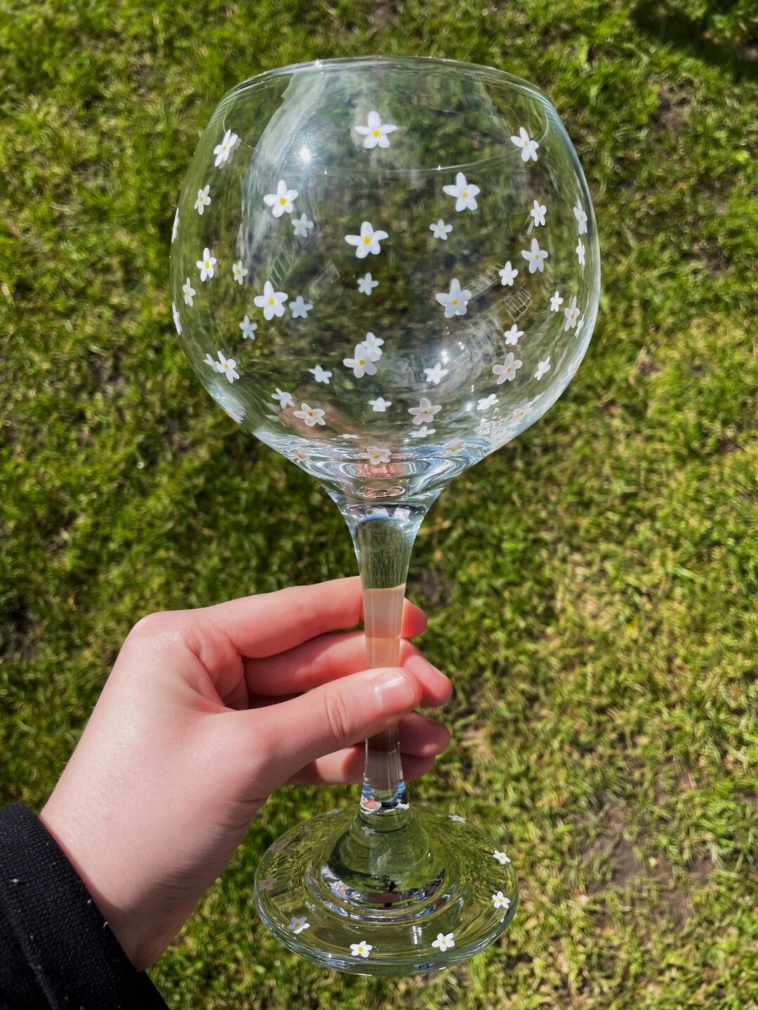 Small Daisy Gin Glass - Etsy
