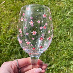 Spring Flower Large Wine Glass - Etsy