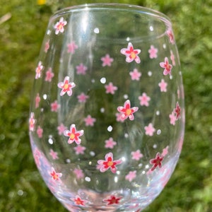 Spring Flower Large Wine Glass - Etsy
