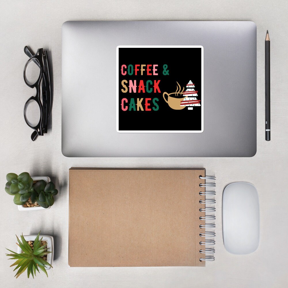 Coffee & Snack Cakes Novedad Vinilo Burbuja Libre Calcomanía Sticker ...