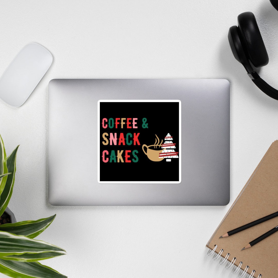Coffee & Snack Cakes Novedad Vinilo Burbuja Libre Calcomanía Sticker ...